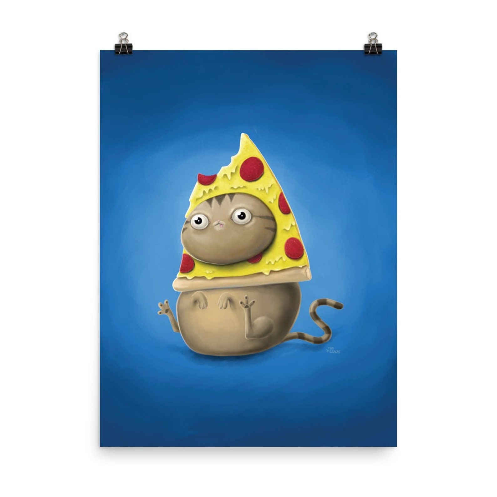 Pizzacat Painting Print - Poster L Gift for Cat Lover L Pizza Cat L Cat ...