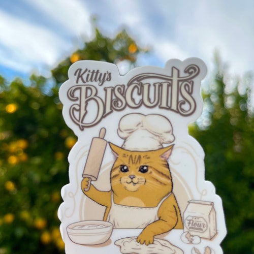 Kitty Biscuits STICKER Cat Sticker for Laptop Stickers for - Etsy