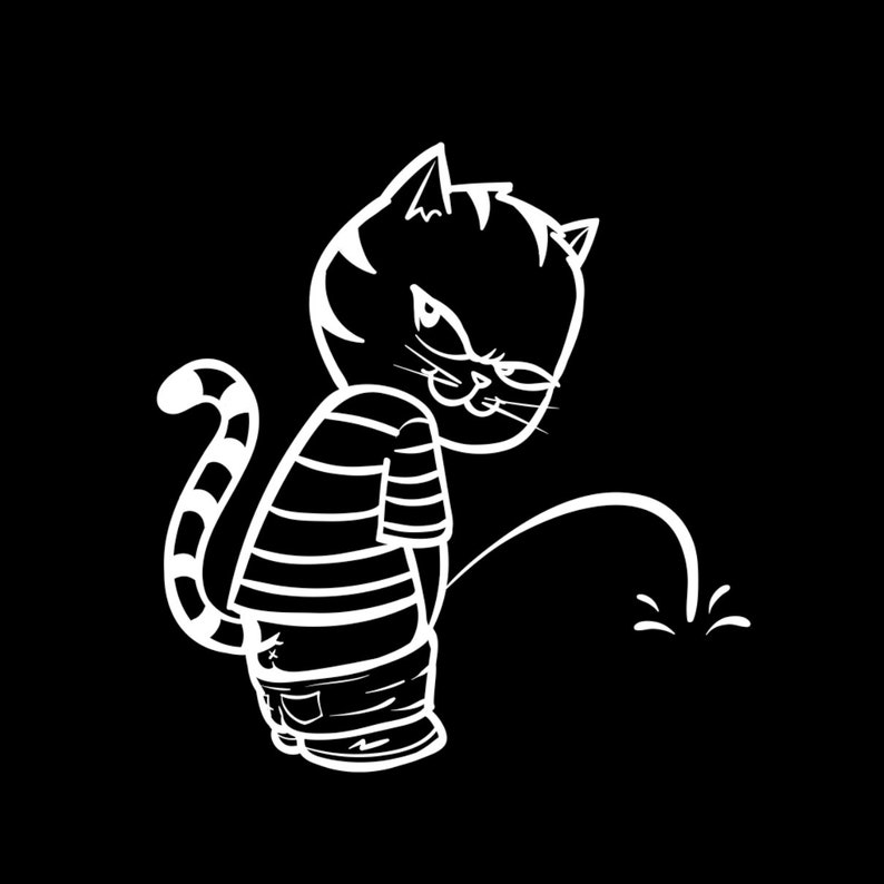 Cat - Calvin Peeing Shirt - Men's T-shirt, Funny Cat T-shirt, Cat Lover ...