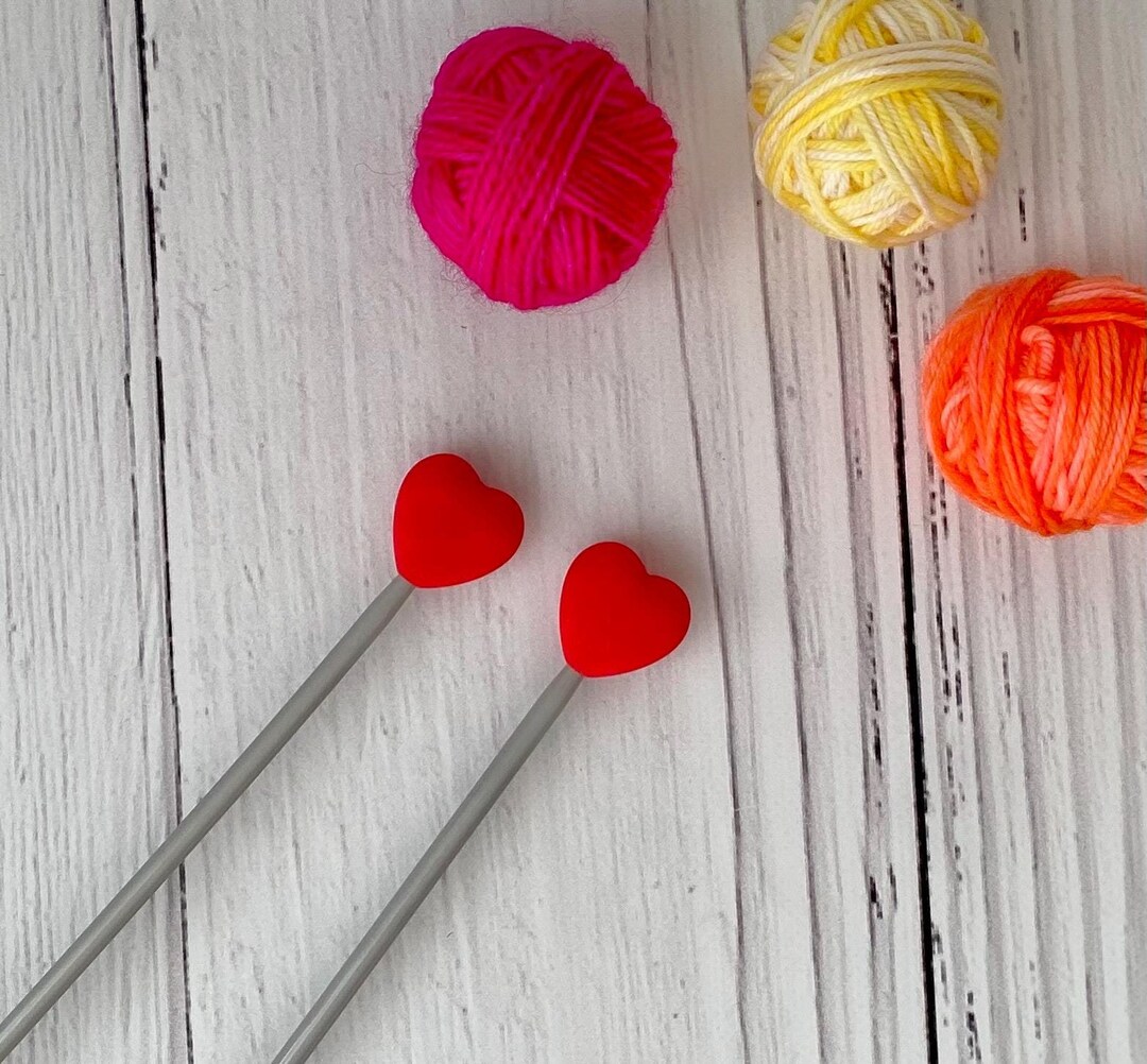 Needle Toppers Love Heart Set of 2 Knitting Needle Toppers - Etsy