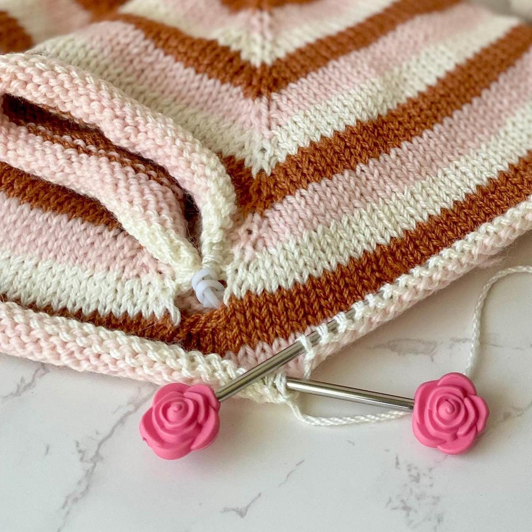 Needle Toppers - Pink Rose - Set of 2 Knitting Needle Toppers - Etsy