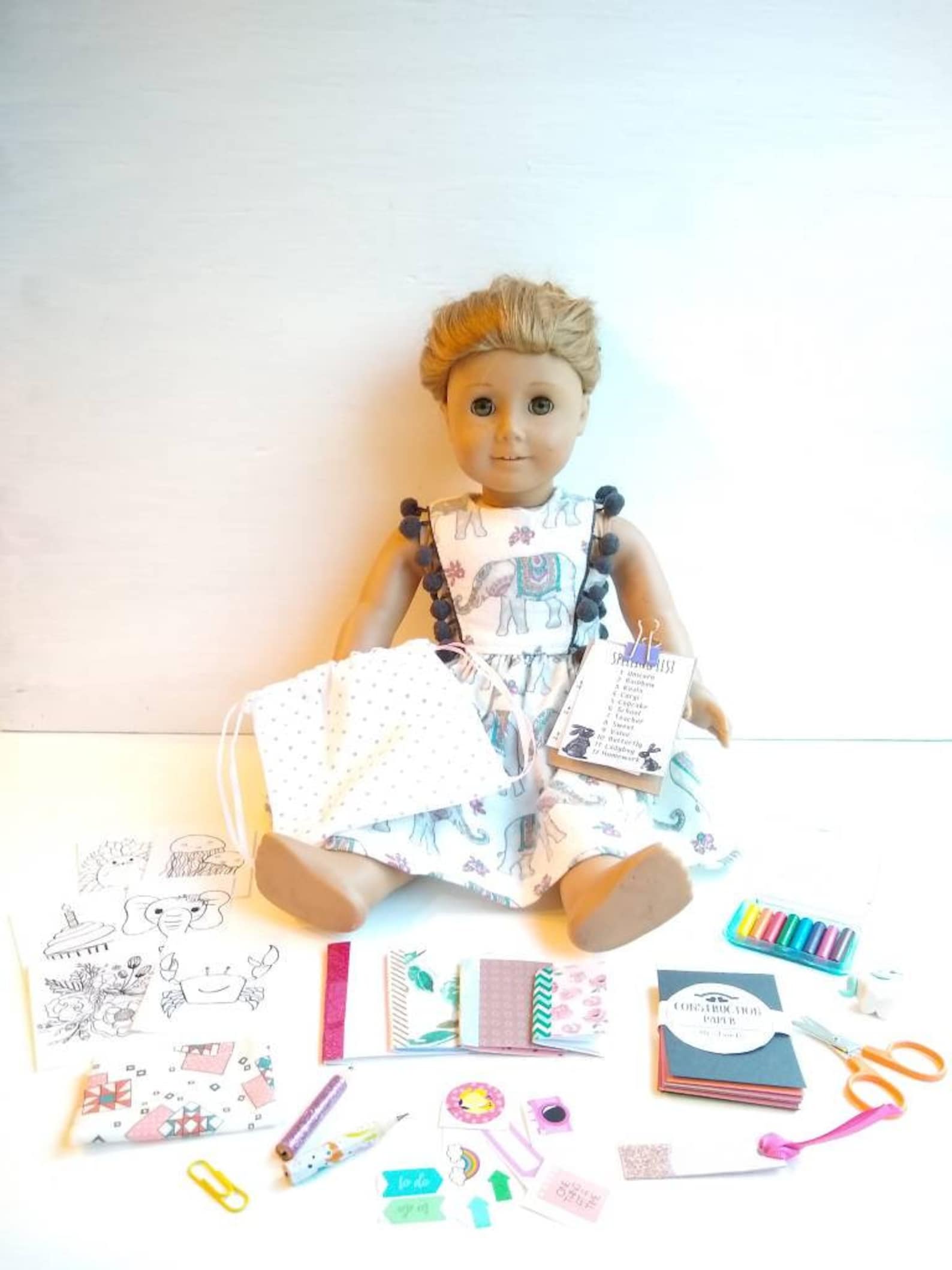 Unicorn Doll School Set Back to School Drawstring Backpack - Etsy