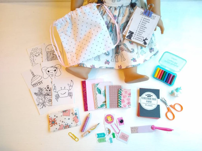 Unicorn Doll School Set Back to School Drawstring Backpack - Etsy