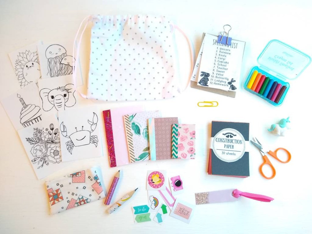 Unicorn Doll School Set Back to School Drawstring Backpack - Etsy