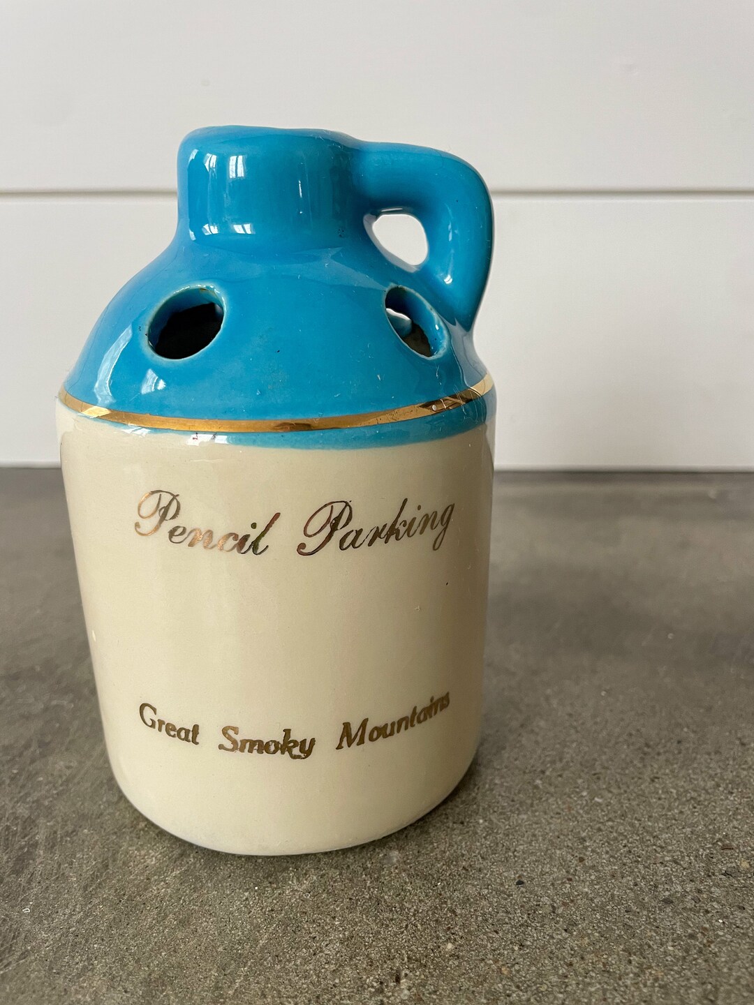 Vintage Souvenir Jug Pencil Parking Great Smoky Mountains Ceramic - Etsy