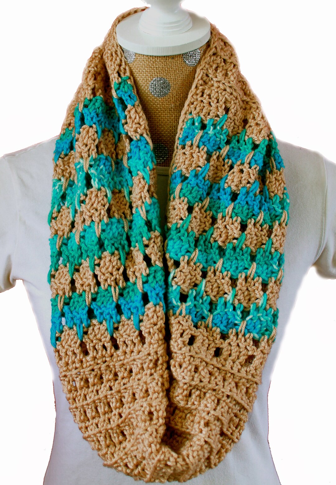 Lace Infinity Scarf Pattern - Endless Oasis Infinity Scarf Crochet ...