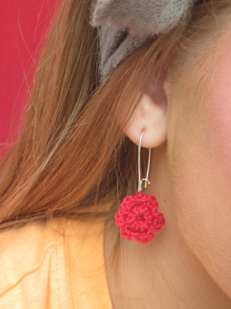 Crochet earring pattern flower earring crochet pattern | Etsy