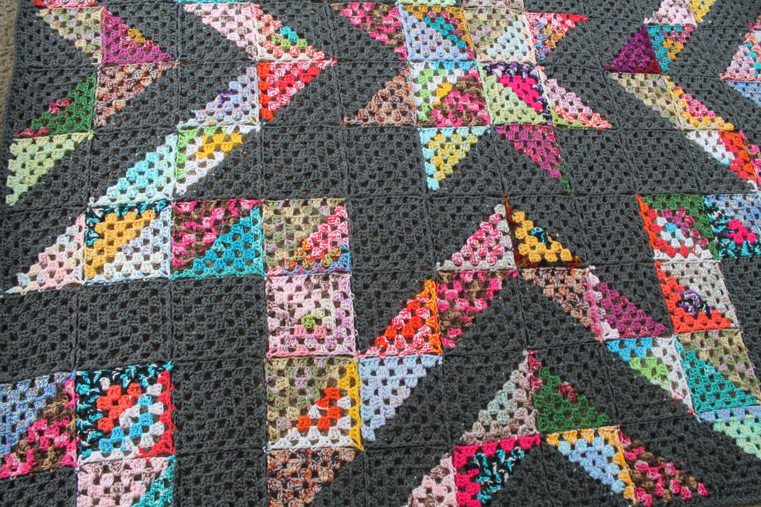 Easy Crochet Afghan Pattern Granny Star Stashbuster Crochet - Etsy ...