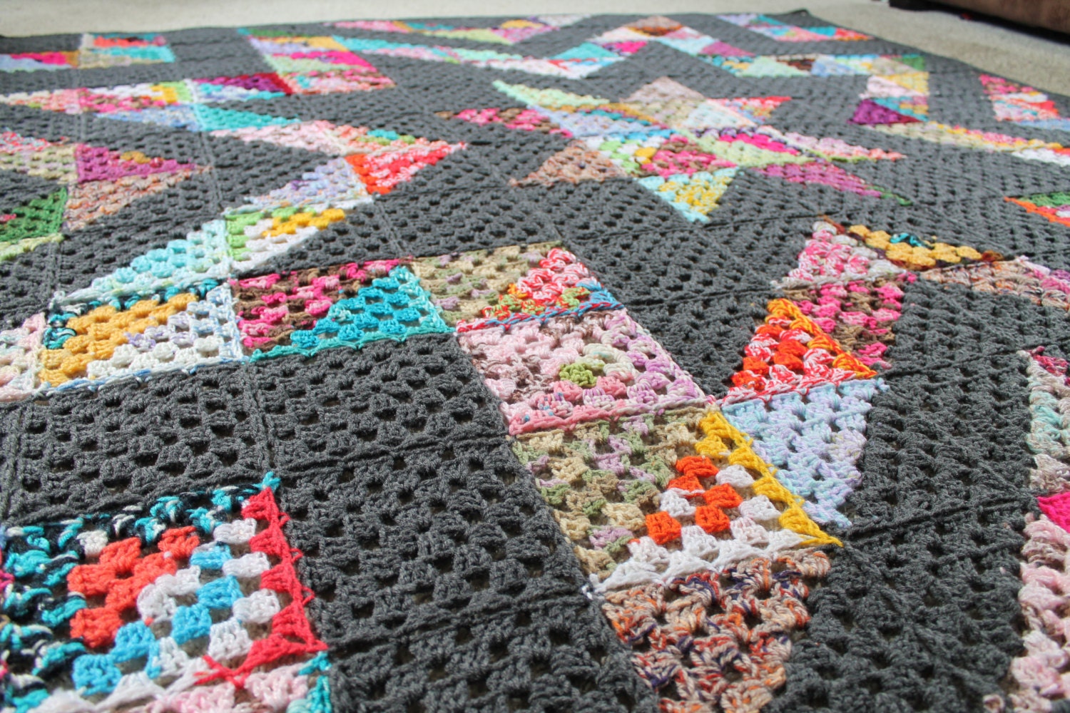Easy Crochet Afghan Pattern Granny Star Stashbuster Crochet - Etsy ...