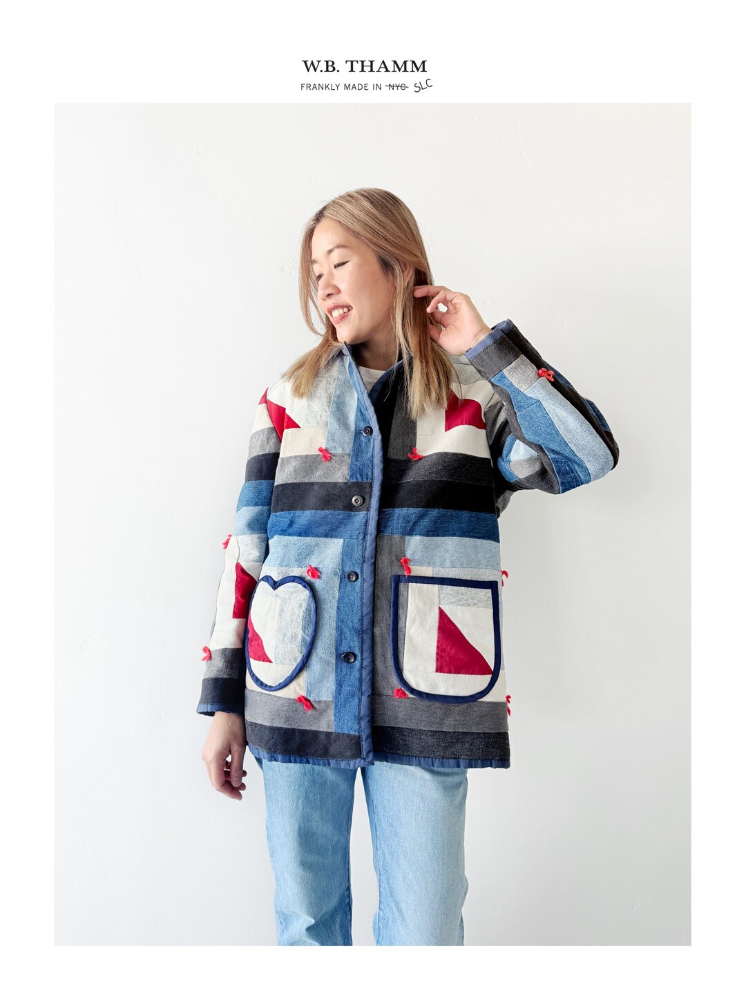Oversized Denim Quilt Chore Jacket – 1980s Patchwork Long Coat - Etsy