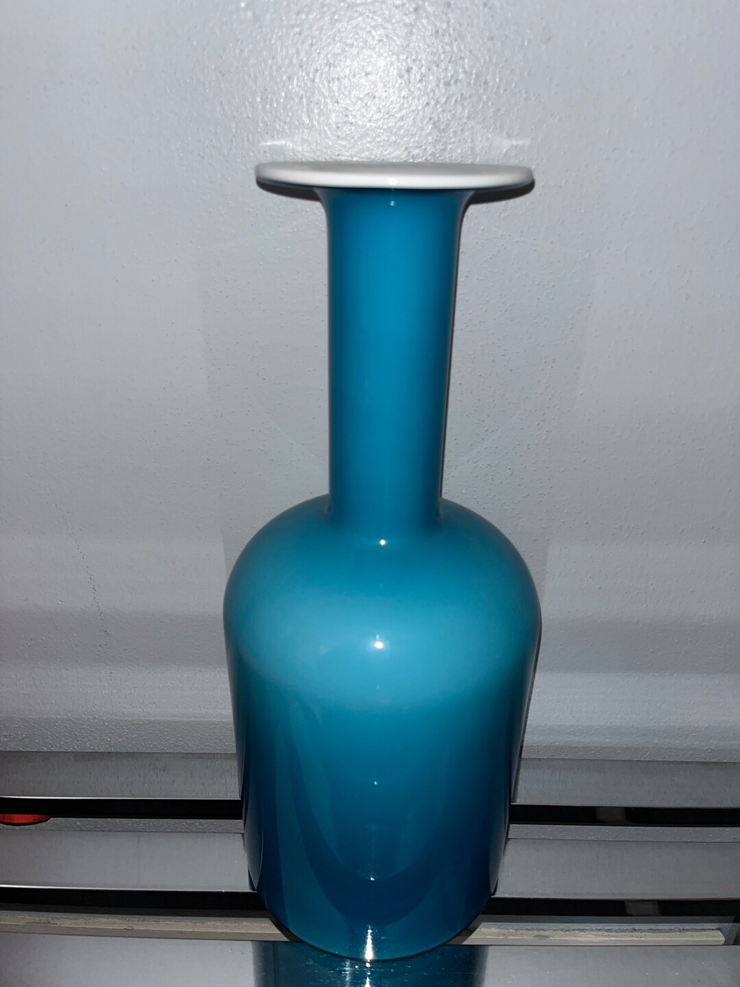 Awesome Vintage Holmgaard Denmark Otto Bauer Cased Blue Gul Vase 17 ...