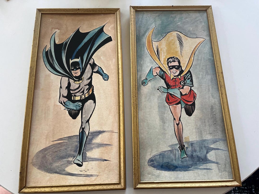 Pair of Extremely Rare Vintage Batman and Robin Davco Framed Prints - Etsy
