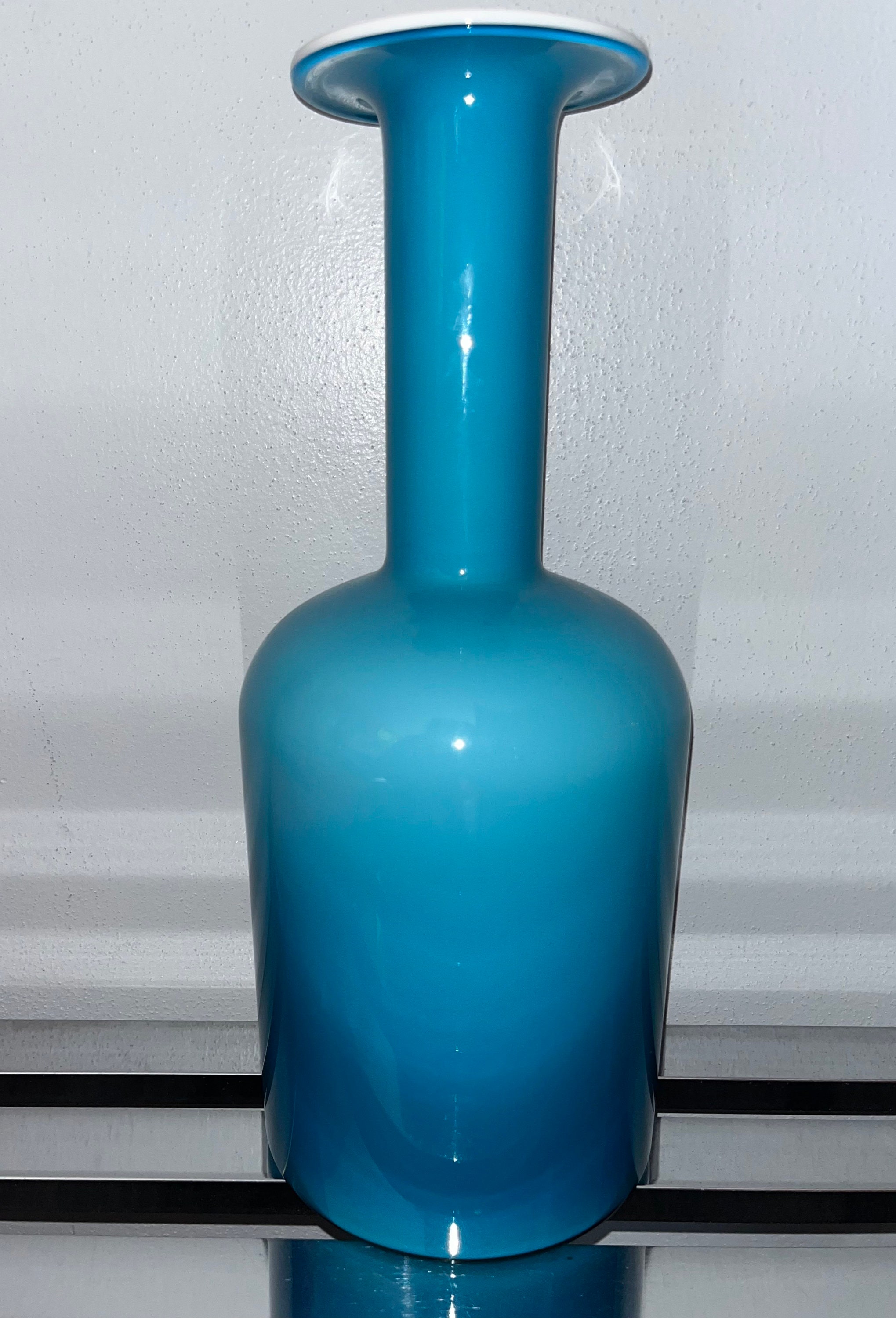 Awesome Vintage Holmgaard Denmark Otto Bauer Cased Blue Gul Vase 17 ...