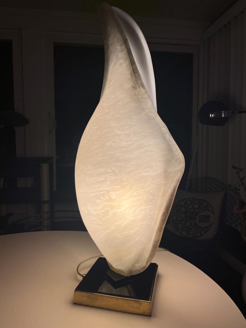 Gorgeous Vintage 70s Maison Rougier Canada Acrylic Teardrop Table Lamp ...