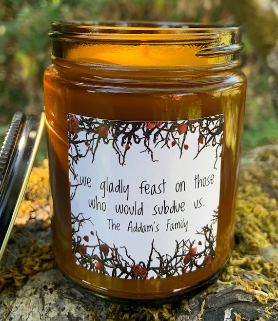 Addams Family Credo Candle . Halloween Candle . Pure Soy - Etsy