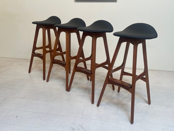 Danish Modern Barstools Teak and Rosewood Set of Four 4 Erik Buch 1960s Model OD 61 Etsy
