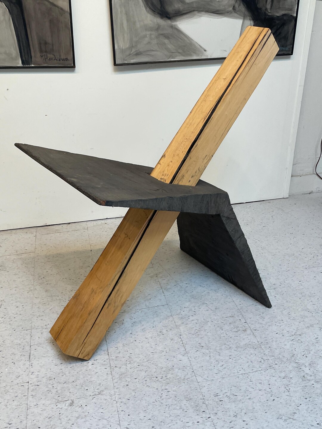 Paul Maull 2-piece Tilted Wooden Sculpture - Etsy