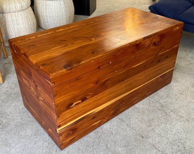 Vintage Solid Cedar Chest With Dovetail Corners - Etsy