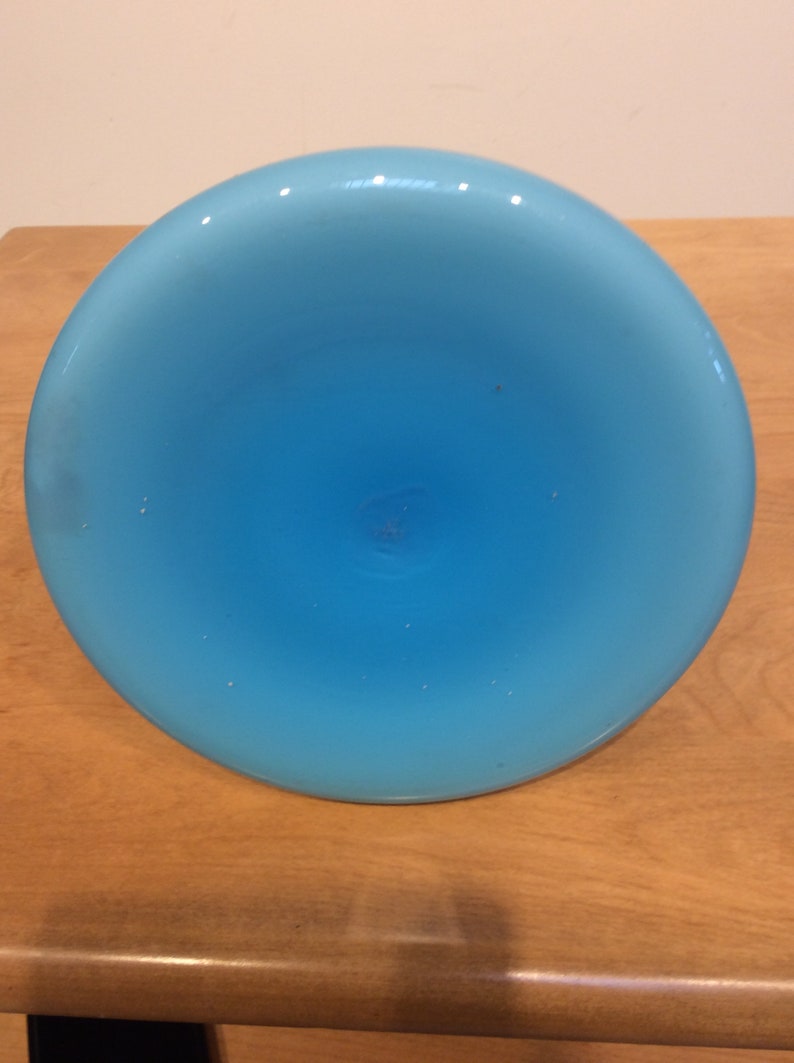 Empoli Turquoise Cased Glass Trumpet Vase - Etsy