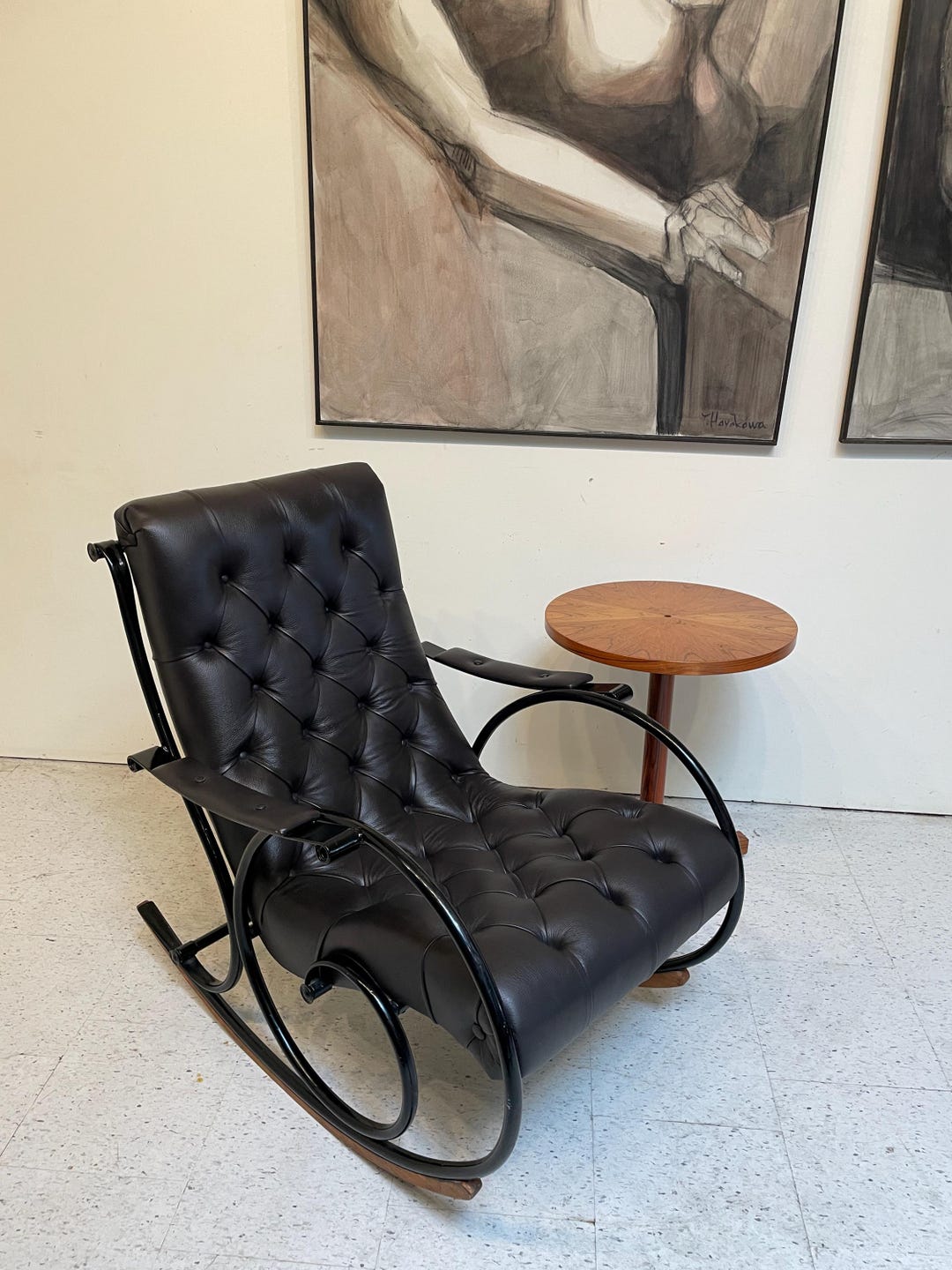 1960's Mid-century Leather Tubular Rocking Chair by Lee Woodard - Etsy