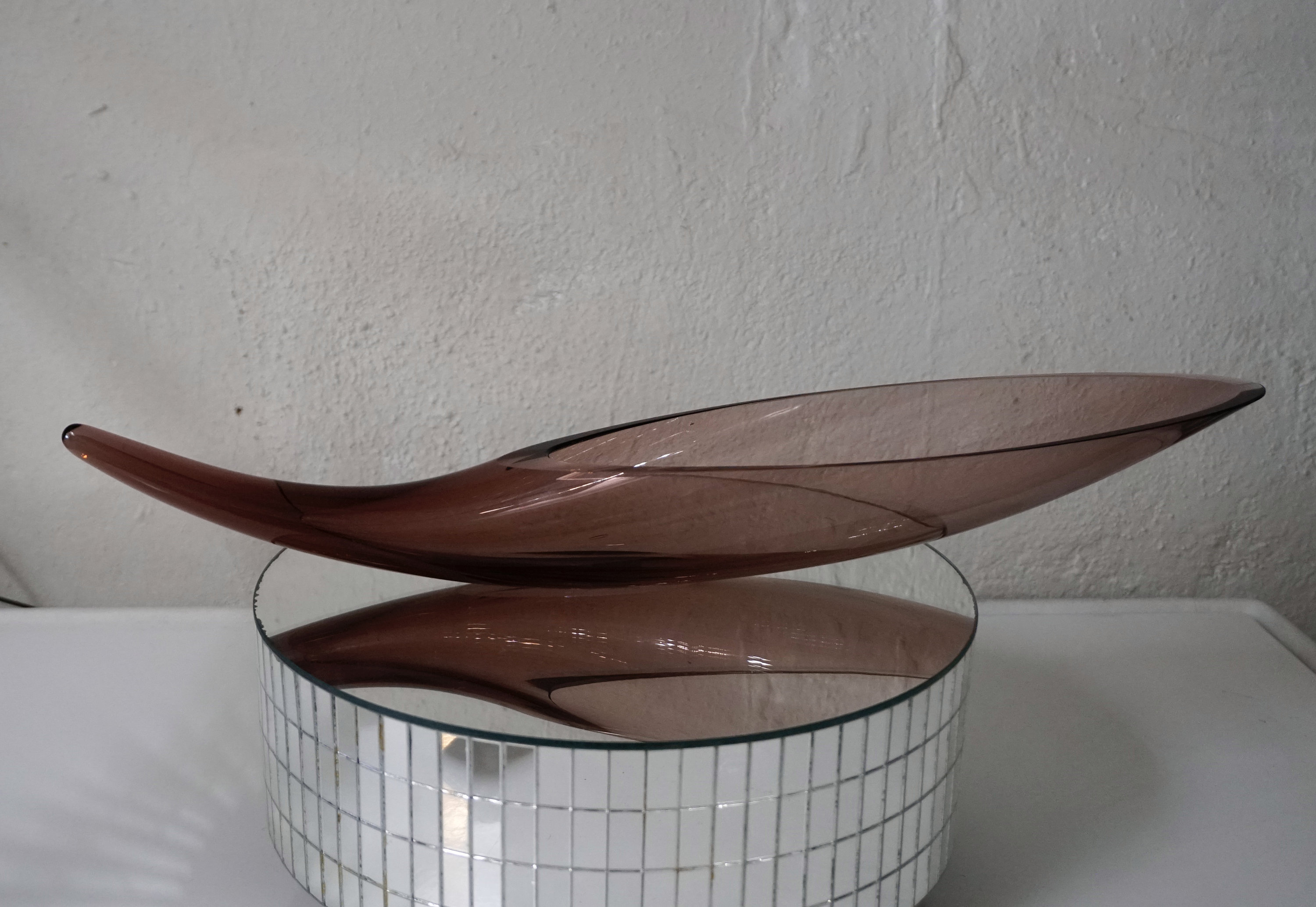 Blenko Dusty Rose Horn Vase | Cornucopia Mid-century Glassware ...