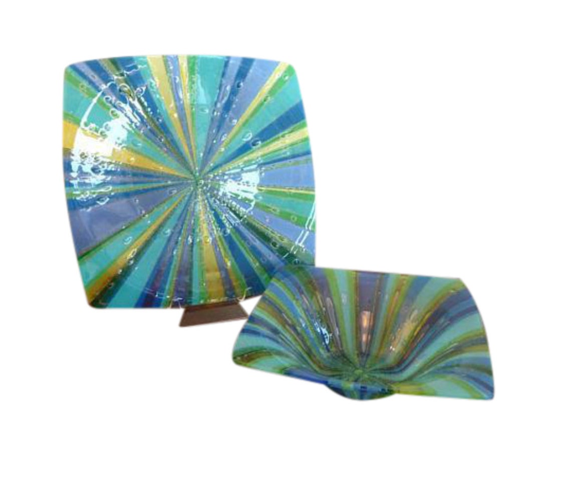 Higgins Fused Glass Tray and Bowl Set Mid Century Modern - Etsy