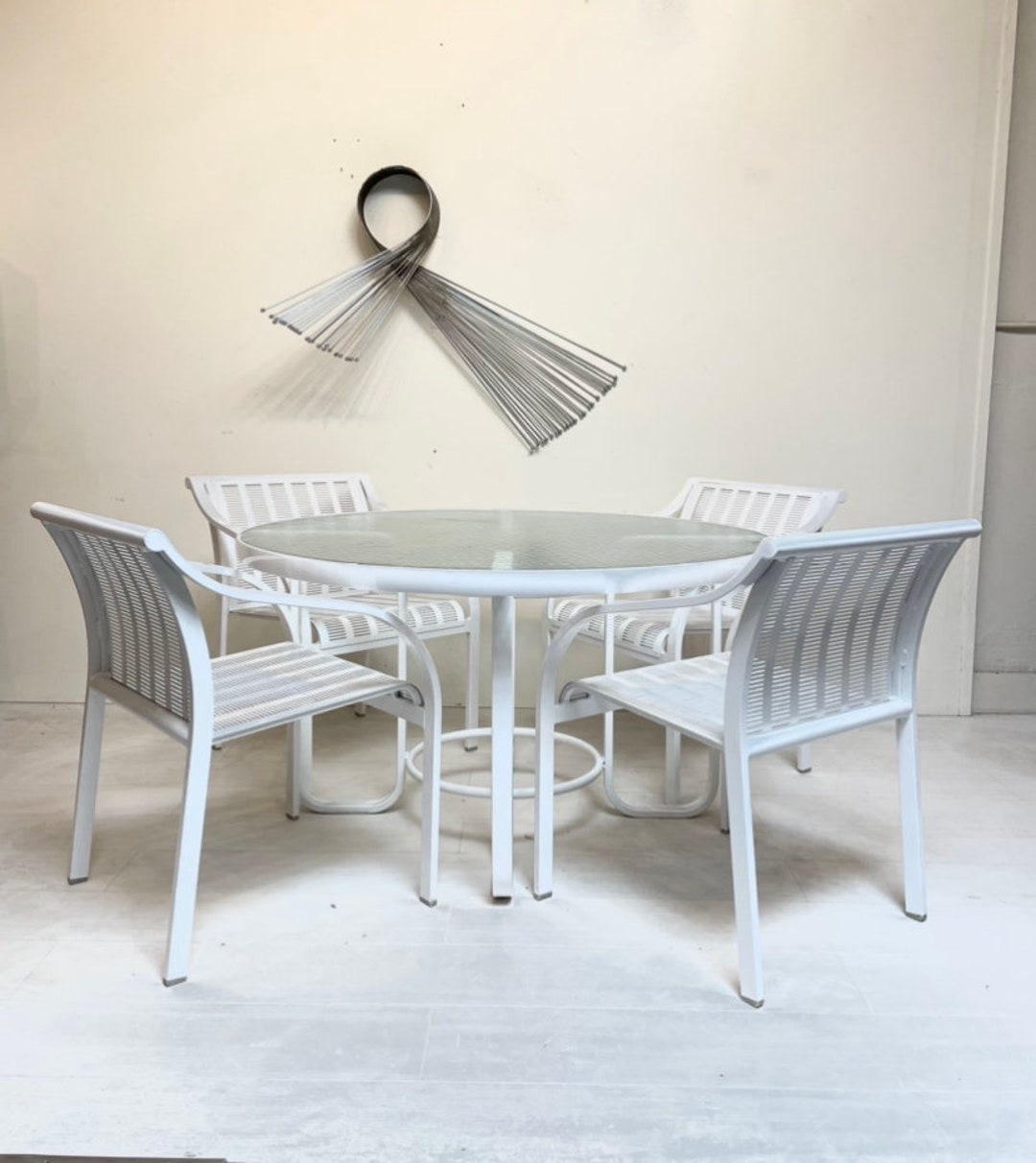 Tropitone Vintage Aluminum Patio Table and Chair Set - Etsy