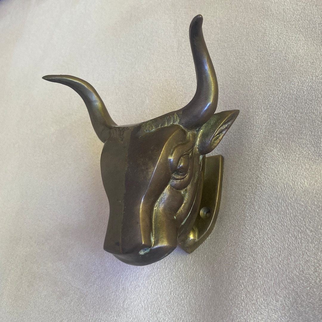 Brass Bull Door Knocker | Rustic Western Home Accents | Vintage Decor ...