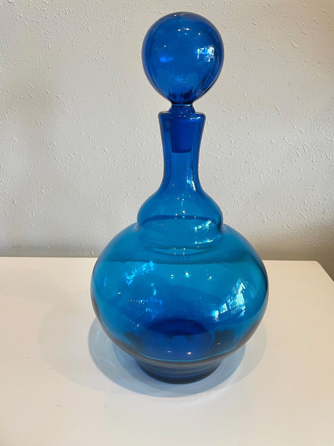 Vintage Cobalt Blue Blenko Decanter With Stopper - Mid Century Modern ...
