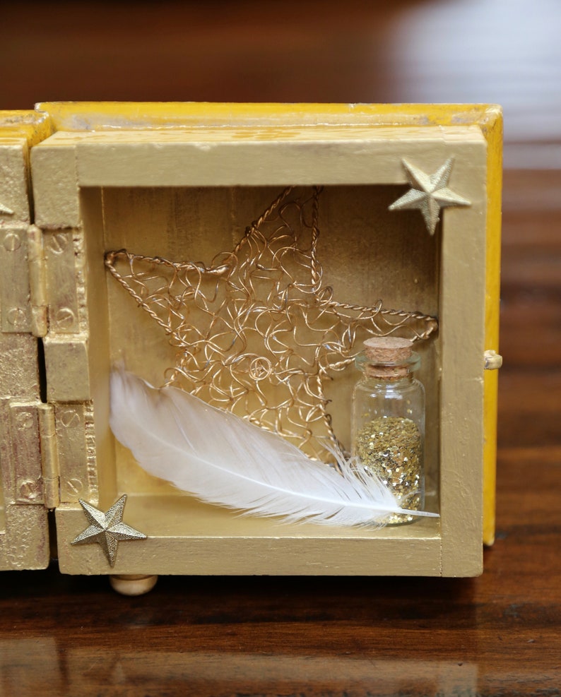 Golden Angel Box Found Object Assemblage Art Box - Etsy