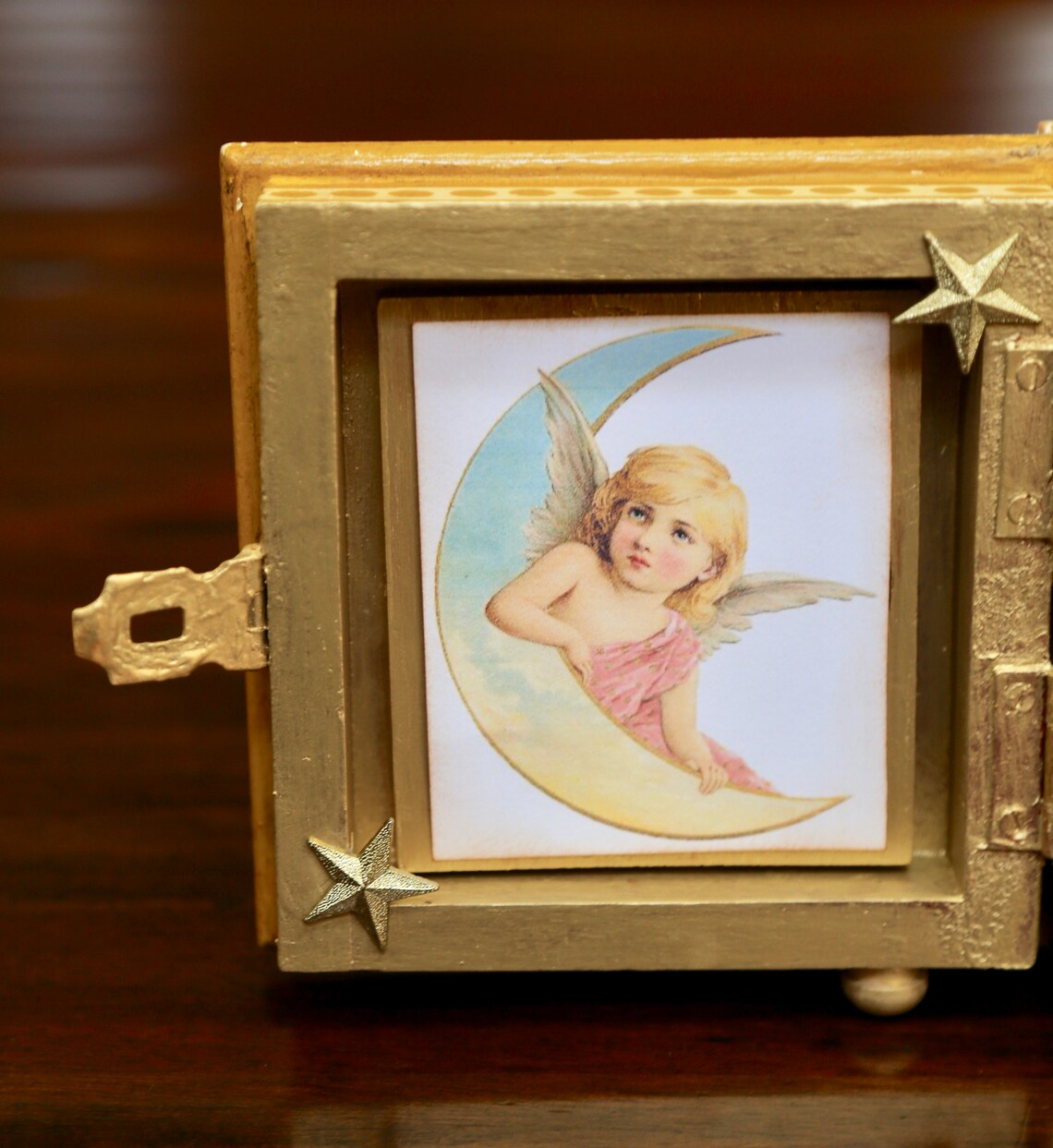 Golden Angel Box Found Object Assemblage Art Box - Etsy