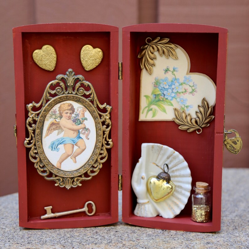Cupids Box Found Object Assemblage Art Box - Etsy