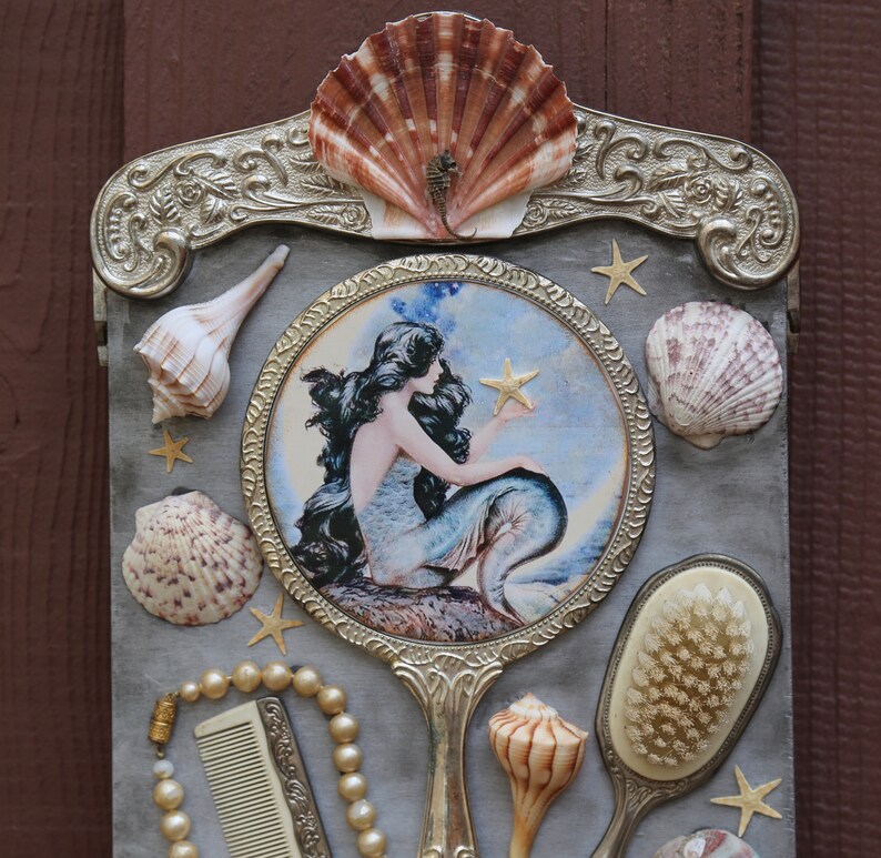 Mermaids Vanity Found Object Assemblage Art - Etsy