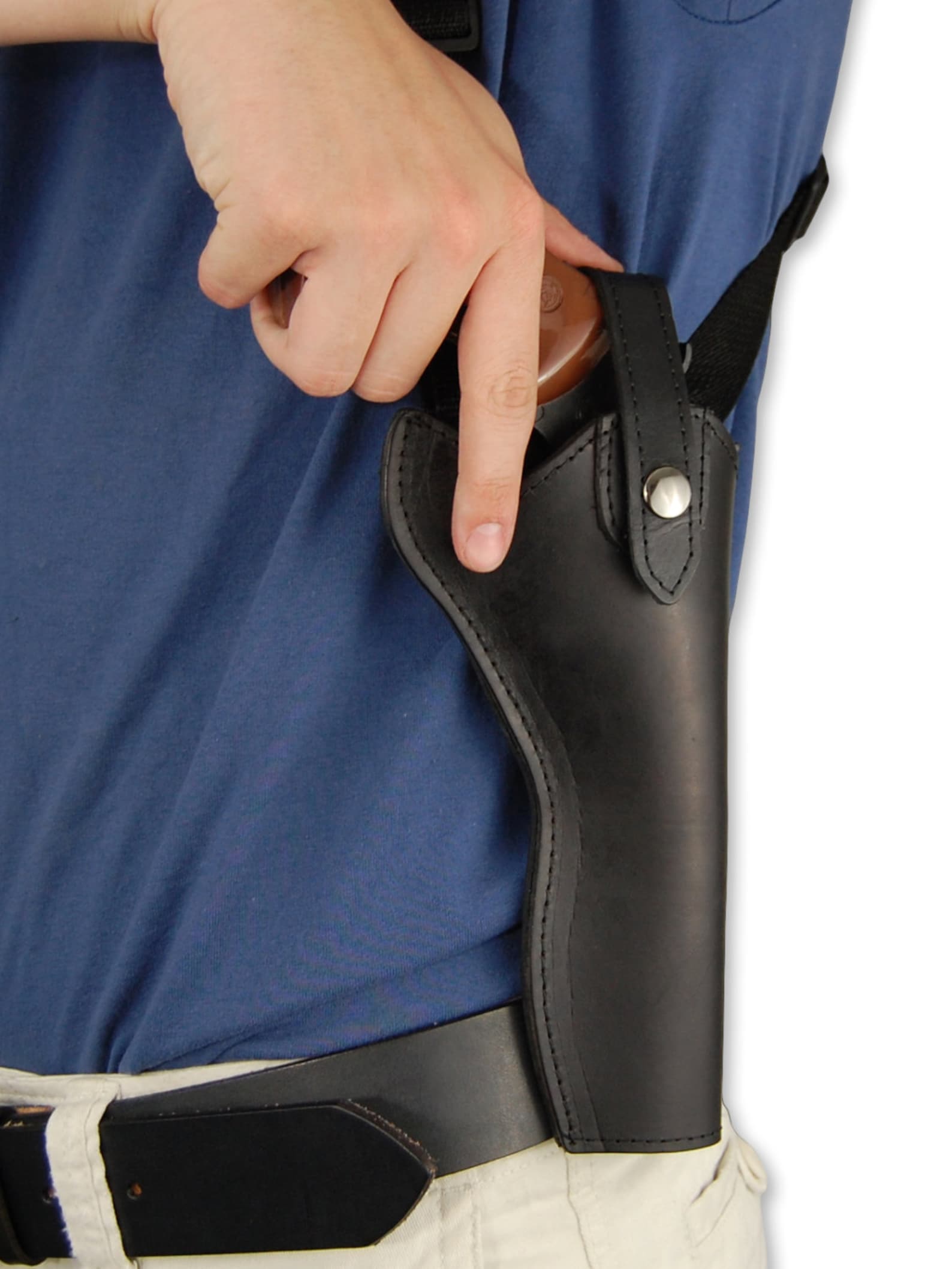 New Black Leather Vertical Cross Harness Gun Shoulder Holster for 6 ...
