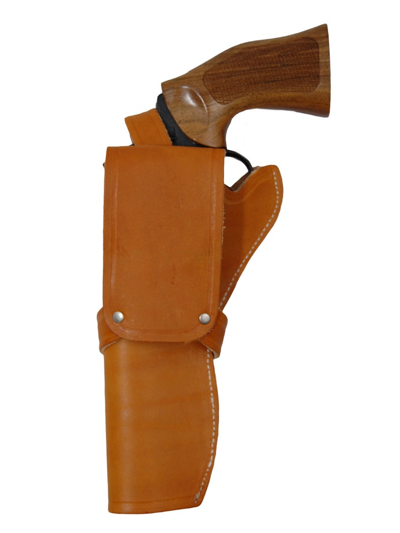 New Saddle Tan Leather Western Style Gun Holster for 6" Revolvers (#45 ...