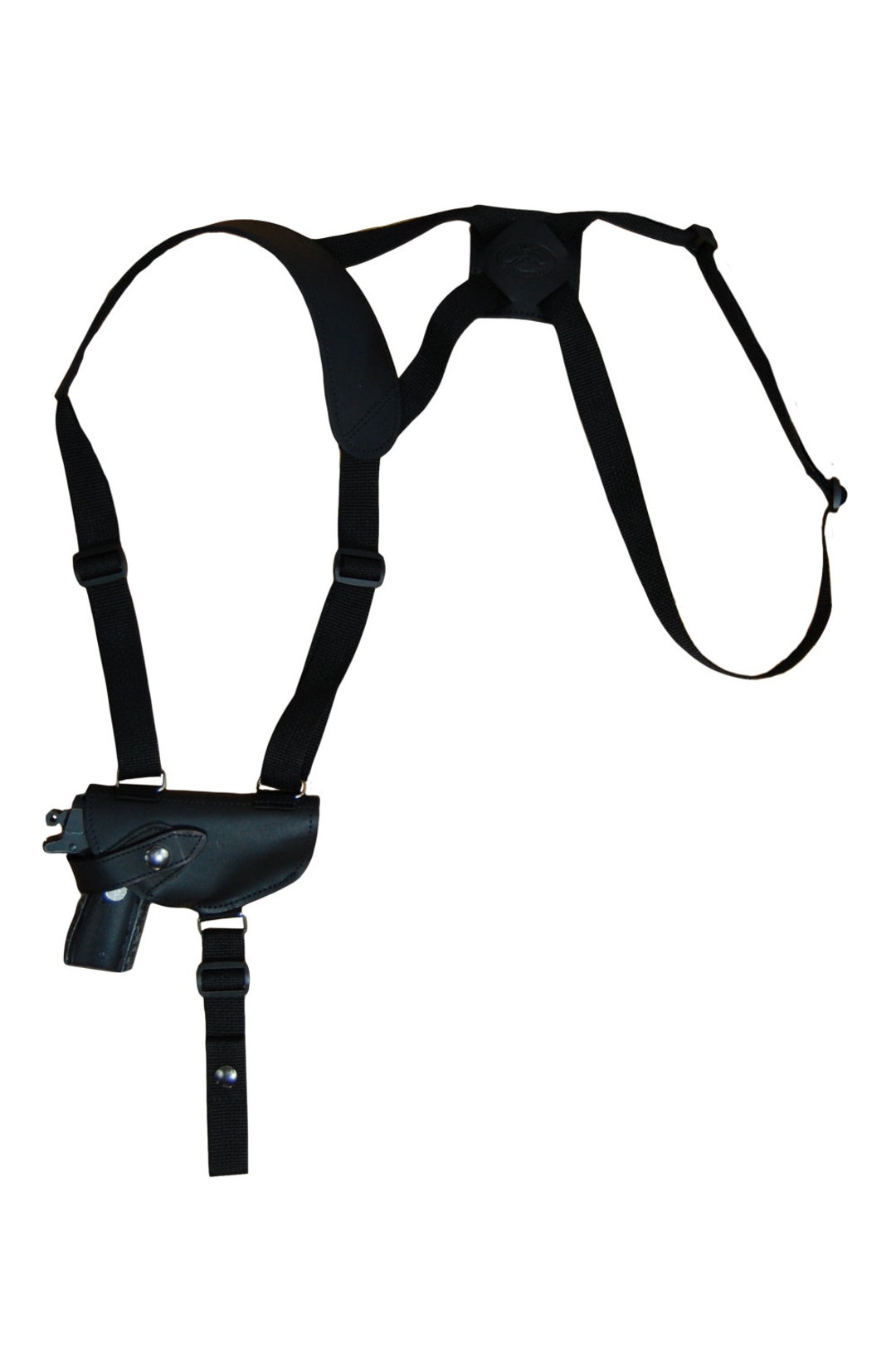 Black Leather Horizontal Cross Harness Shoulder Holster: Mini/pocket ...