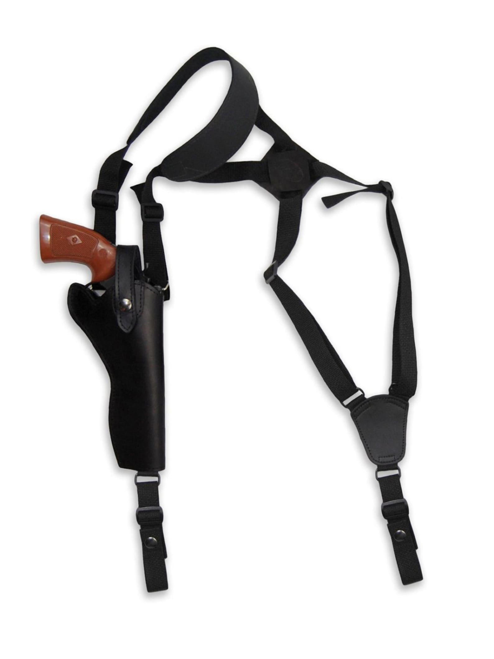 New Black Leather Vertical Cross Harness Gun Shoulder Holster - Etsy