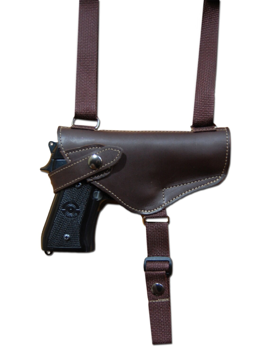 New Brown Leather Horizontal Cross Harness Shoulder Holster - Etsy