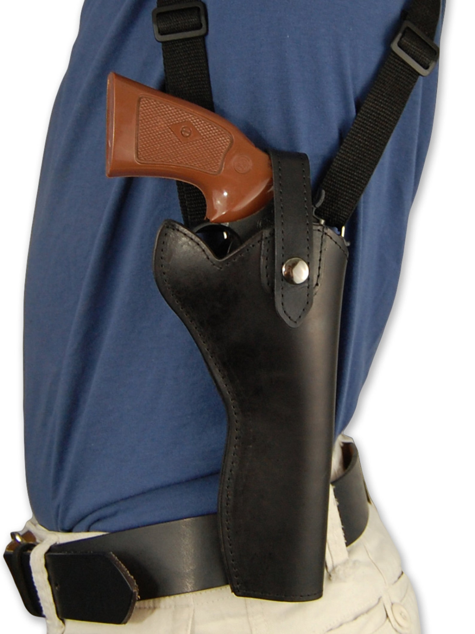 New Black Leather Vertical Cross Harness Gun Shoulder Holster for 6 ...
