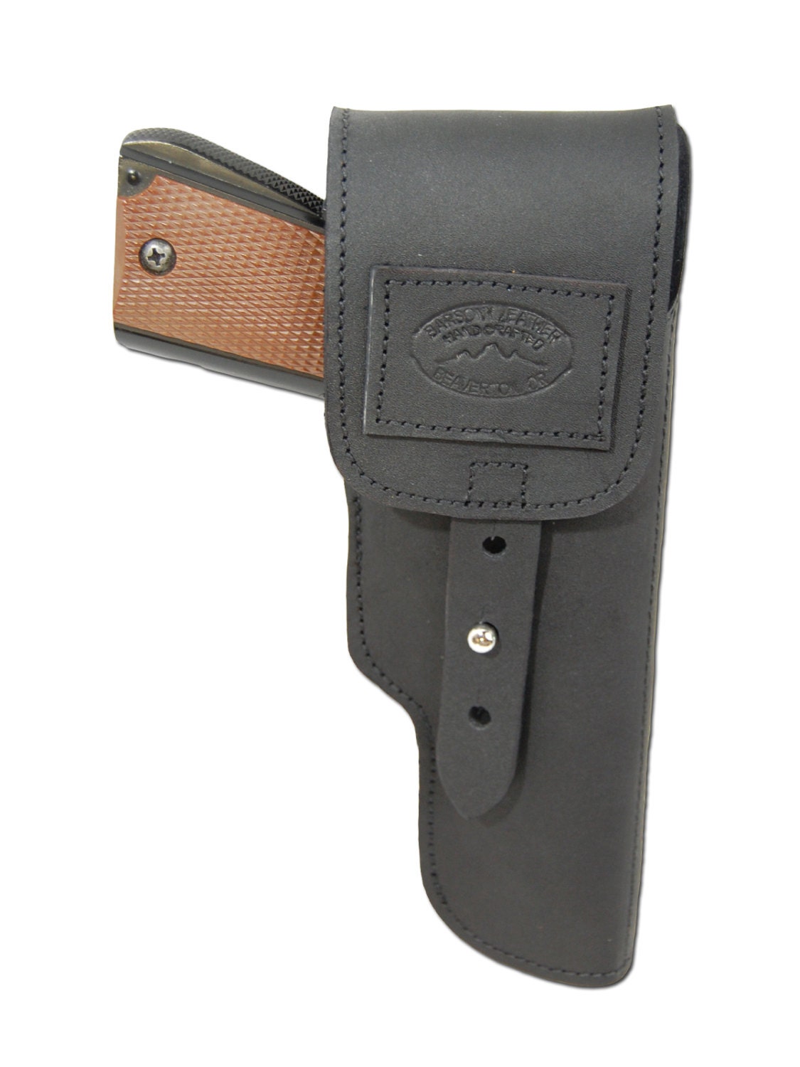 New Black Leather Flap Gun Holster for Full Size 9mm .40 .45 - Etsy