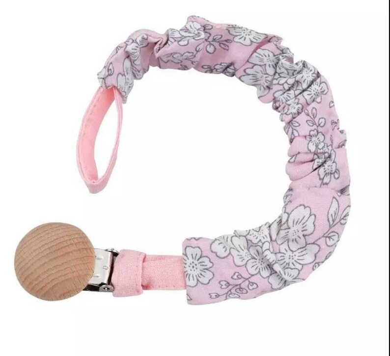 Baby Cotton Pacifier Chain / Beech Wood Pacifier Clip / Infant - Etsy
