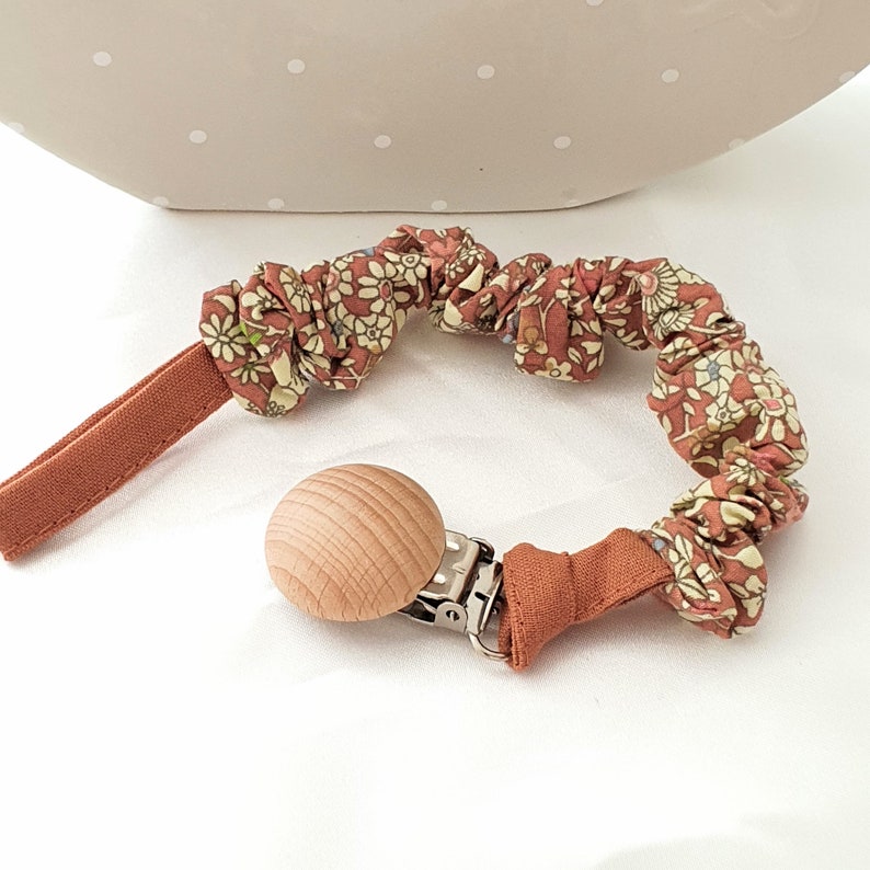 Baby Cotton Pacifier Chain / Beech Wood Pacifier Clip / Infant - Etsy