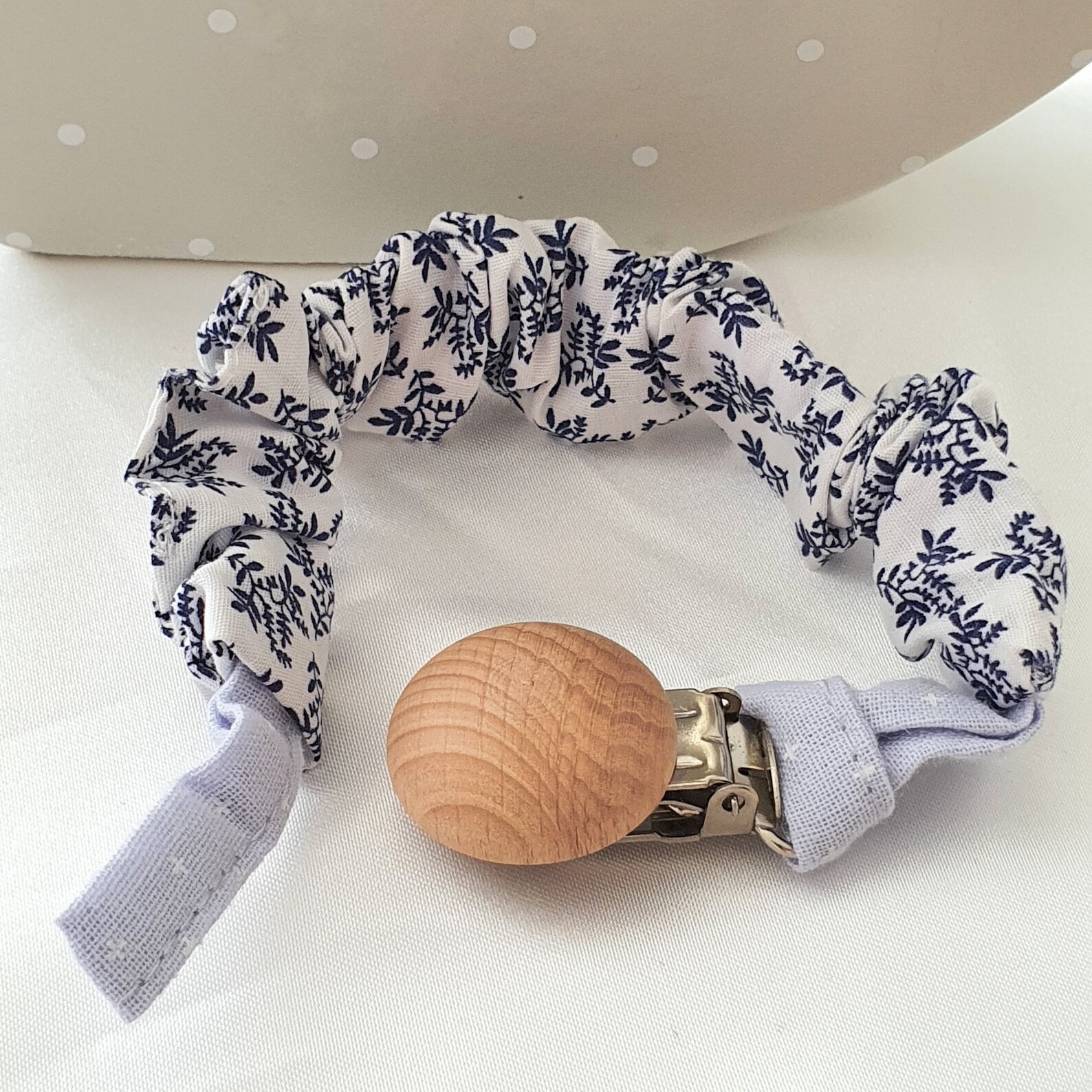Baby Cotton Pacifier Chain / Beech Wood Pacifier Clip / Infant - Etsy