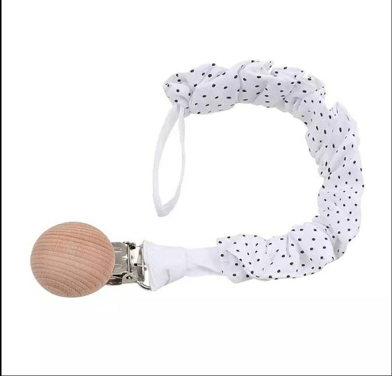 Baby Cotton Pacifier Chain / Beech Wood Pacifier Clip / Infant - Etsy