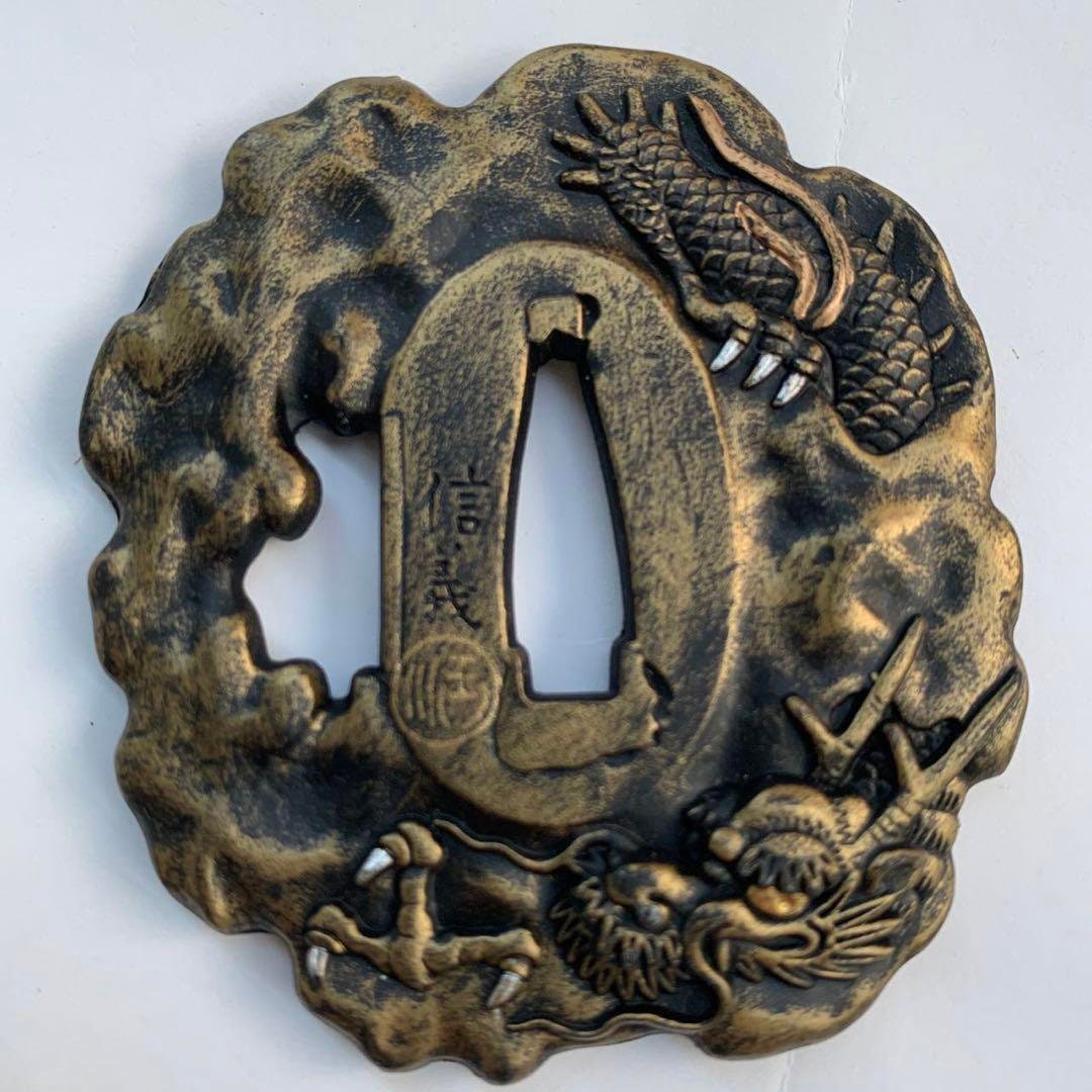 TSUBA, Samurai Sword, Sword Guard, Wave, Koshirae, Katana, Wakizashi ...