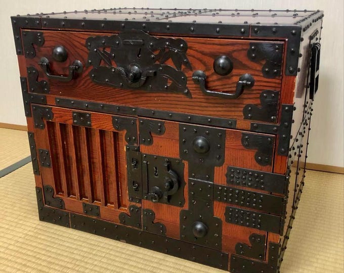 Japanese Chest, Antique Chest, Japanese Tansu, Dansu, Handmade Storage ...