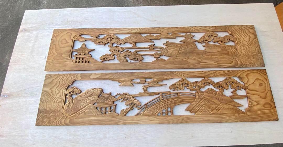 Japanese Ranma, Transom Window, Wooden Carving, Ranma, Openwork Screen ...