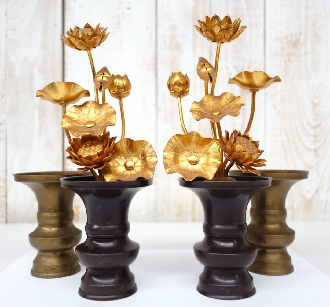 Japanese Vintage Buddhist Altar Ware Flower and Incense Burner Brass ...