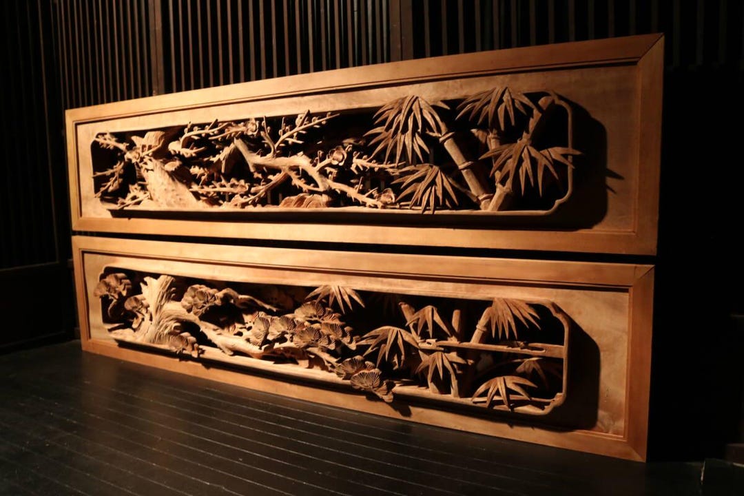 Japanese Ranma, Transom Window, Wooden Carving, Ranma, Openwork Screen ...