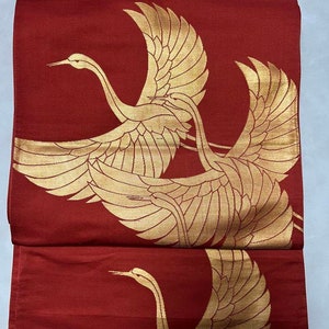 Obi Belt Kimono, Red Obi, Silk Obi Belt, Vintage Obi, Japanese Fabric ...